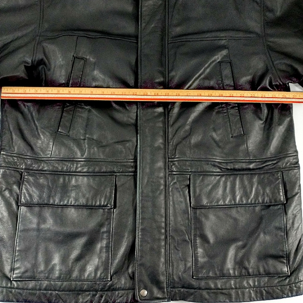 Trader Bay Genuine Black Leather Jacket Quilt Lined P… - Gem